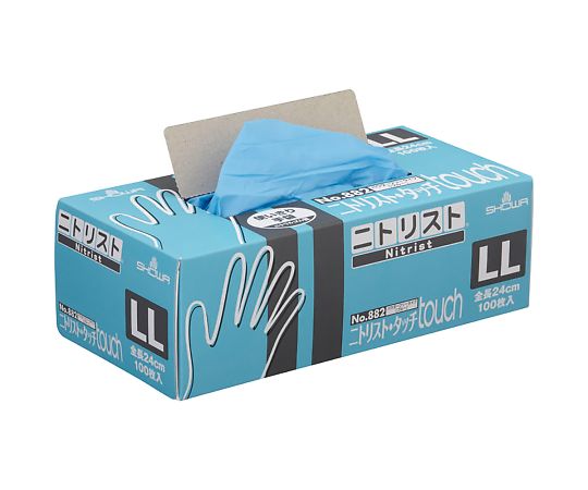 1-2225-15 ニトリスト・タッチ LL 100枚入 No.882 882-LL(1箱(100枚入り))